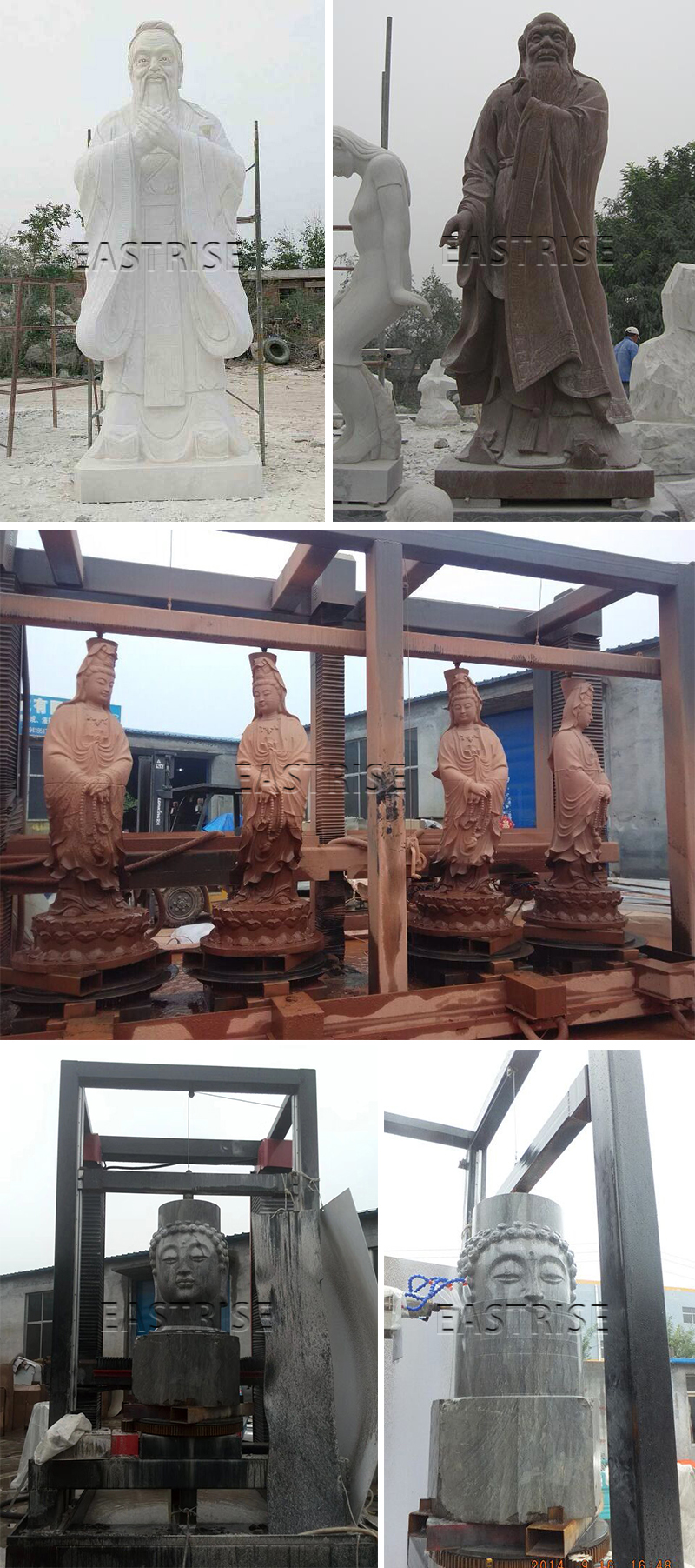 4 Axis Vertical Stone CNC Carving Machine for Column,Buddha,Statues ...
